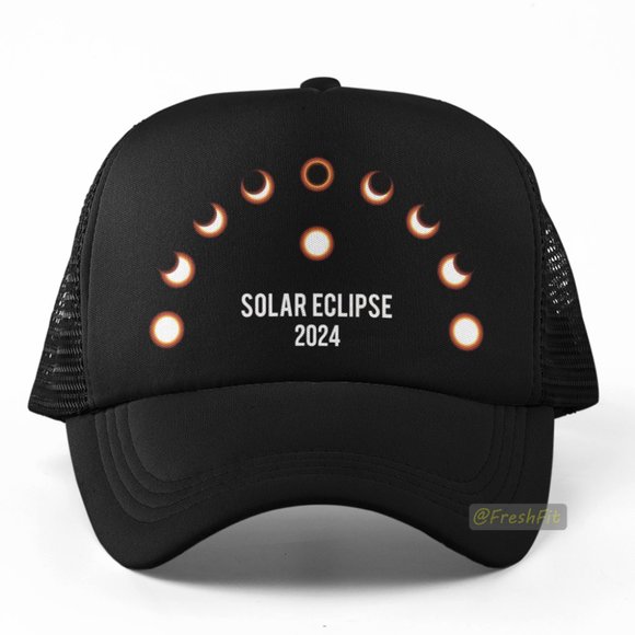 Accessories | Solar Eclipse Phases 224 Black Foam Trucker Hat Mesh Snapback Cap | Poshmark